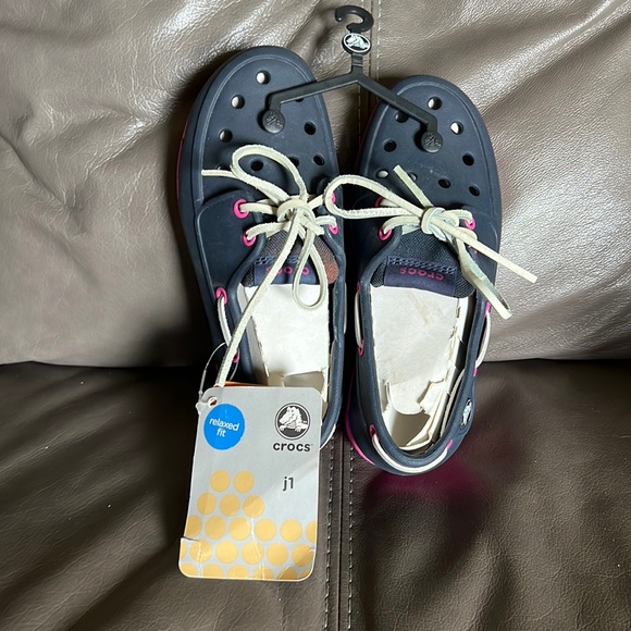 CROCS | Shoes | Nwt Crocs Beach Line Boat Shoe For Kids | Poshmark